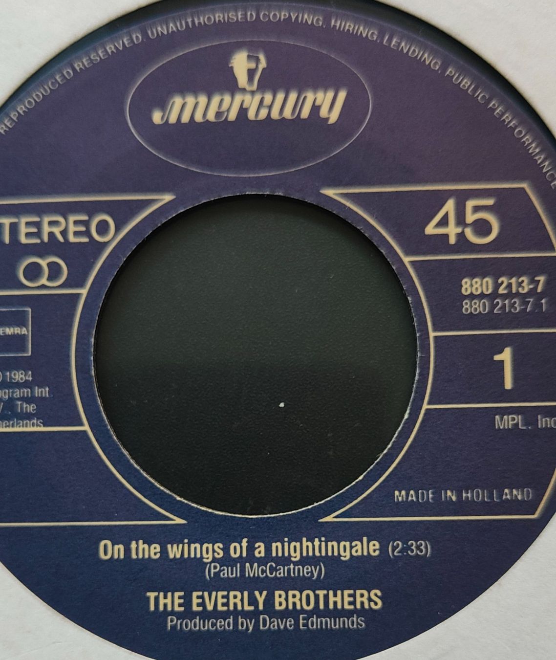 Vinyl-Single Everly Brothers - On The Wings Of A Nightingale (Gebraucht ...