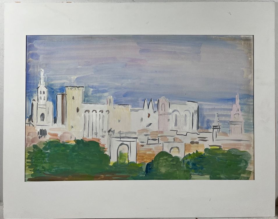 Otto Steiger - Grosse Gouache Gemälde-Ansicht von Avignon (Gebraucht) in Root für CHF 19 – nur ...