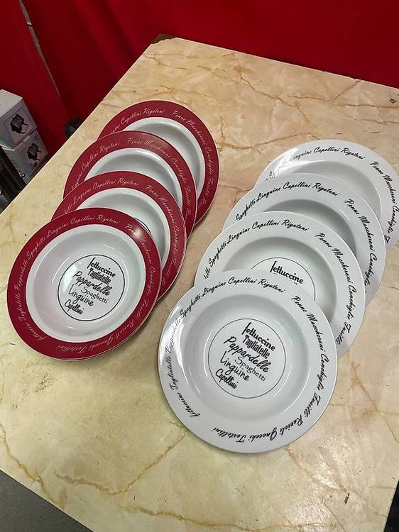 2 x 4 piatti per pasta decorati con scrittura | Kaufen auf Ricardo