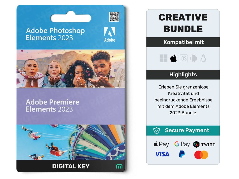 Adobe Photoshop & Premiere Elements 2023 MAC Lifetime (Neuf avec ...