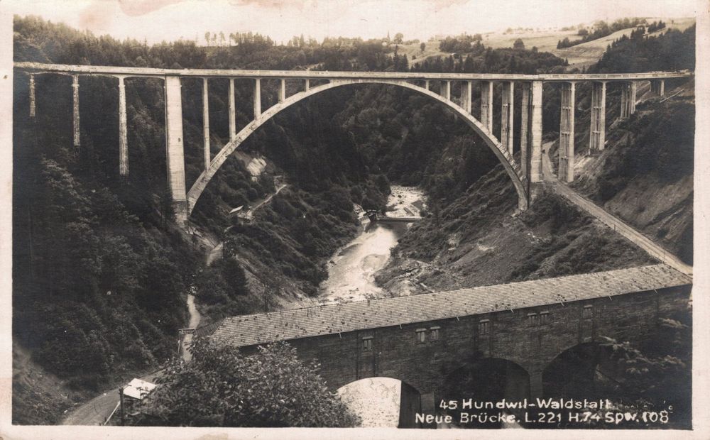 Hundwil - Waldstatt, neue und alte Hundwilertobelbrücke (Gebraucht) in Bronschhofen für CHF 8 ...