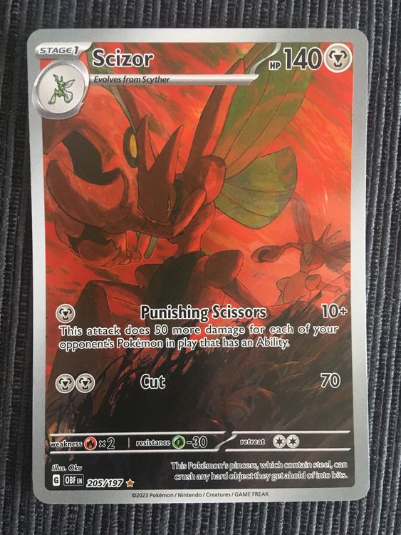 Pokemon Obsidian Flames Scizor Art Rare Englisch (Neu (gemäss ...