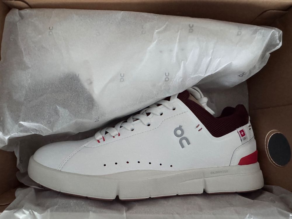 ON The Roger Swiss Olympic Sneaker Weiss/Rot SAMMLERSTÜCK (Neu und ...