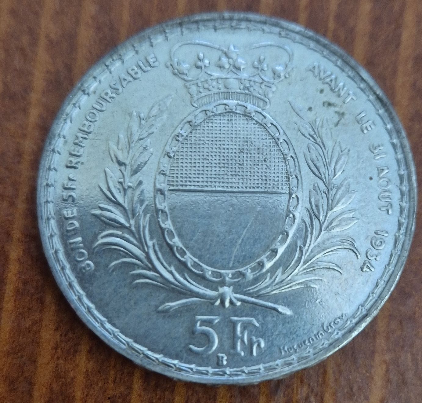 Schweiz 5 Franken 1934 Freiburg Silber (Neu (gemäss Beschreibung)) in ...