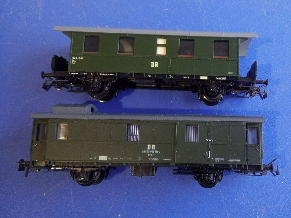 alte Nostalgie Personenwagen DR mit Begleit-Gepäckwagen HO | Acheter ...