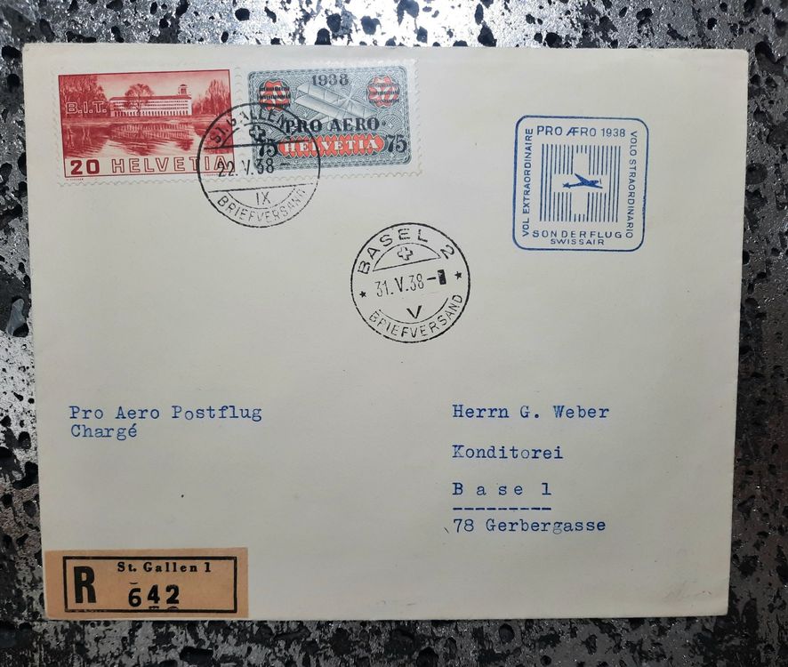 Swissair Flugpost / Einschreibebrief Pro Aero 1938 | Kaufen auf Ricardo
