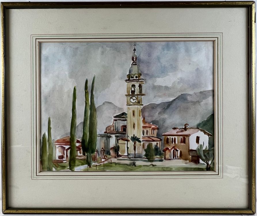 Schönes Aquarell von Morcote Luganersee Handsigniert | Kaufen auf Ricardo