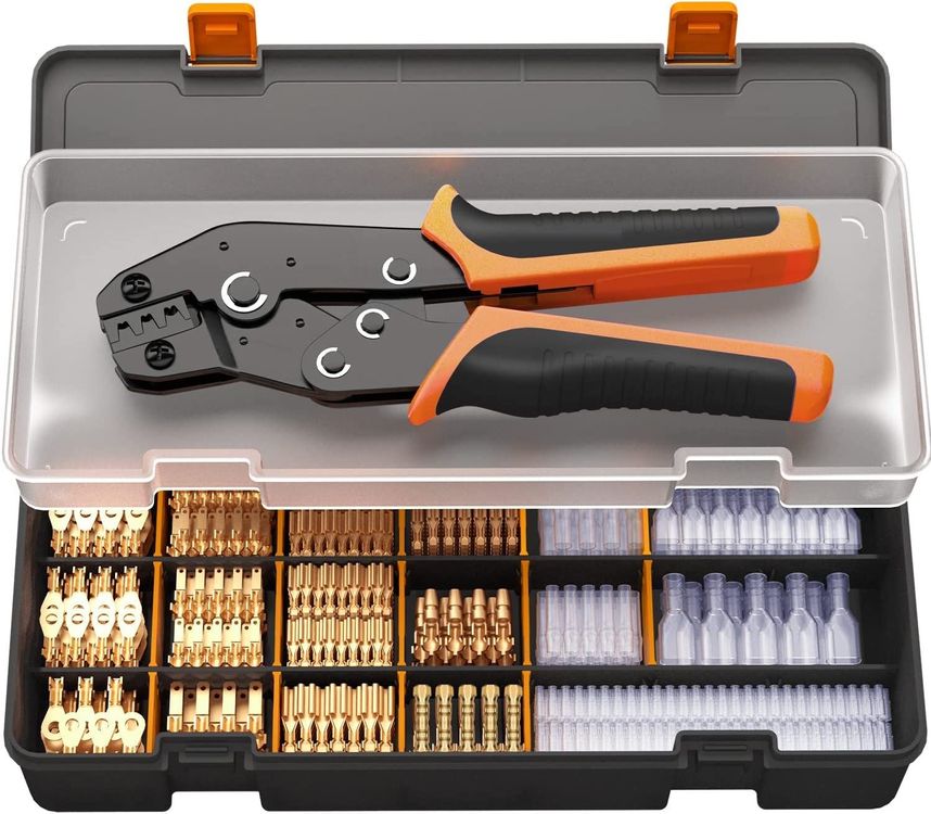 Crimpzange Set mit 230 Flachsteckhülsen (Neu und originalverpackt) in ...