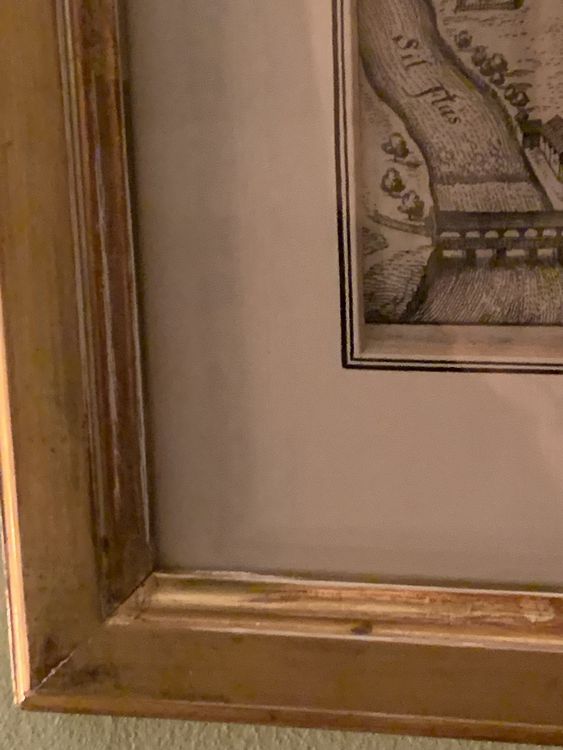 Merianstich, „Zürich“,eckvergoldet: 40x 47 cm; antik! (Gebraucht) in ...