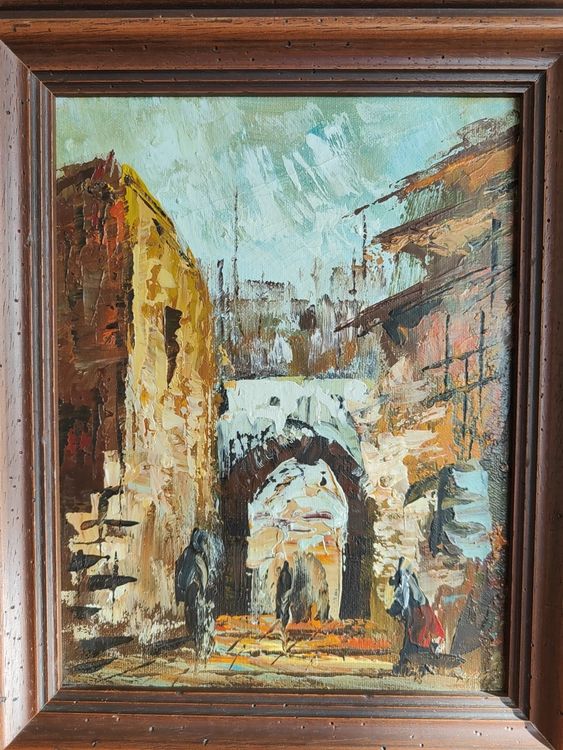 Petit tableau orientaliste rue animée XXe hst peinture nord (Gebraucht) in Tramelan für CHF 50 ...