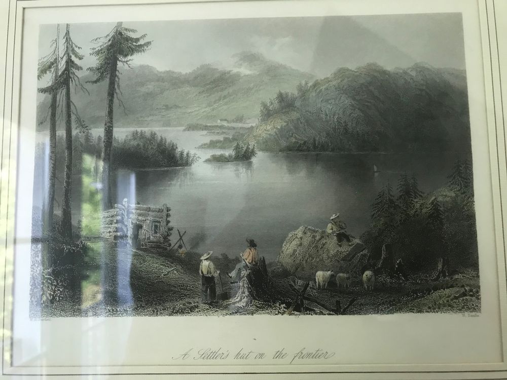 Gerahmter Stich - A Settler's Hut On The Frontier (Gebraucht) in ...