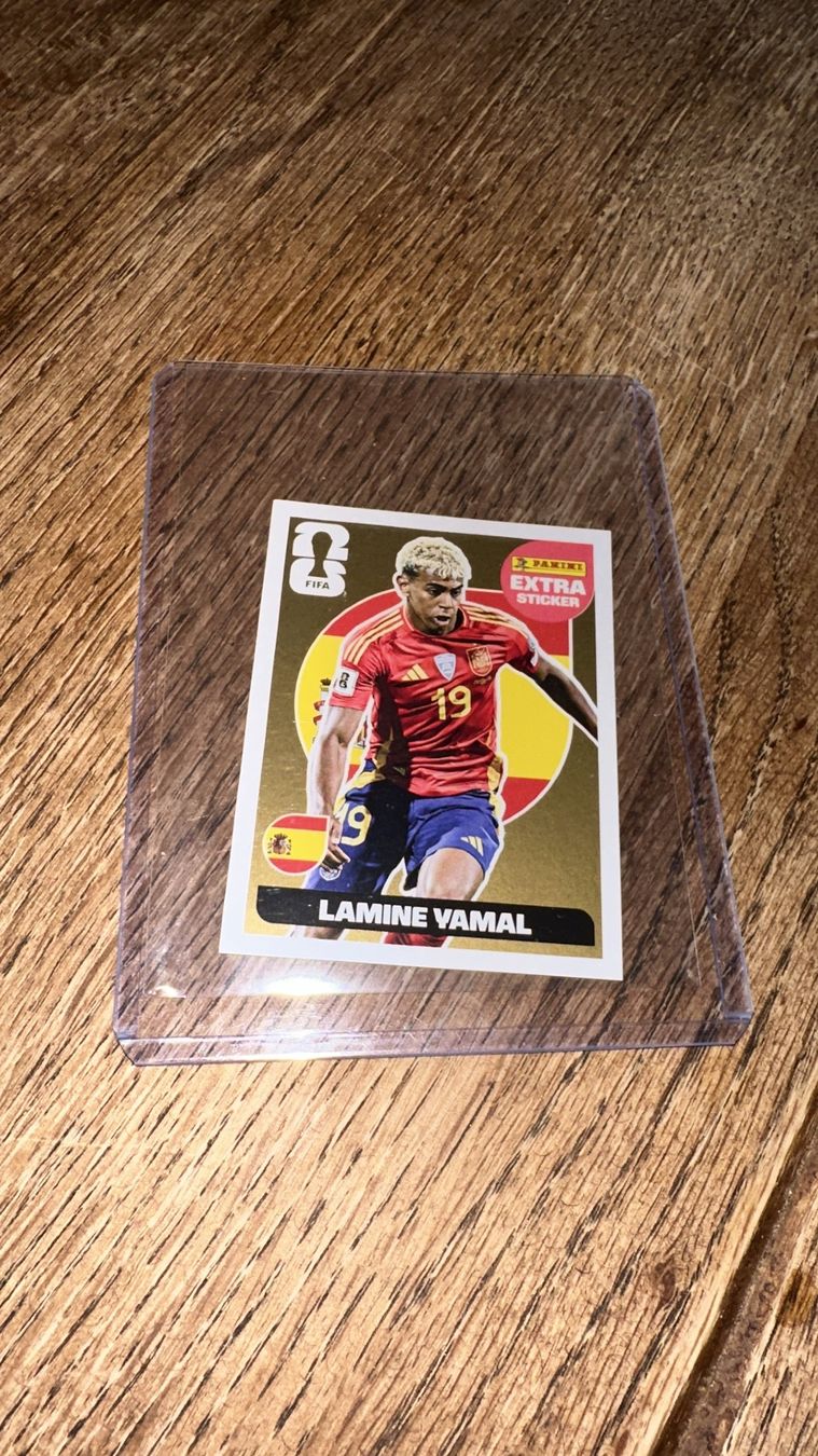 Panini Fifa world cup 2026 lamine Yamal extra stickers Gold (Neuf avec ...