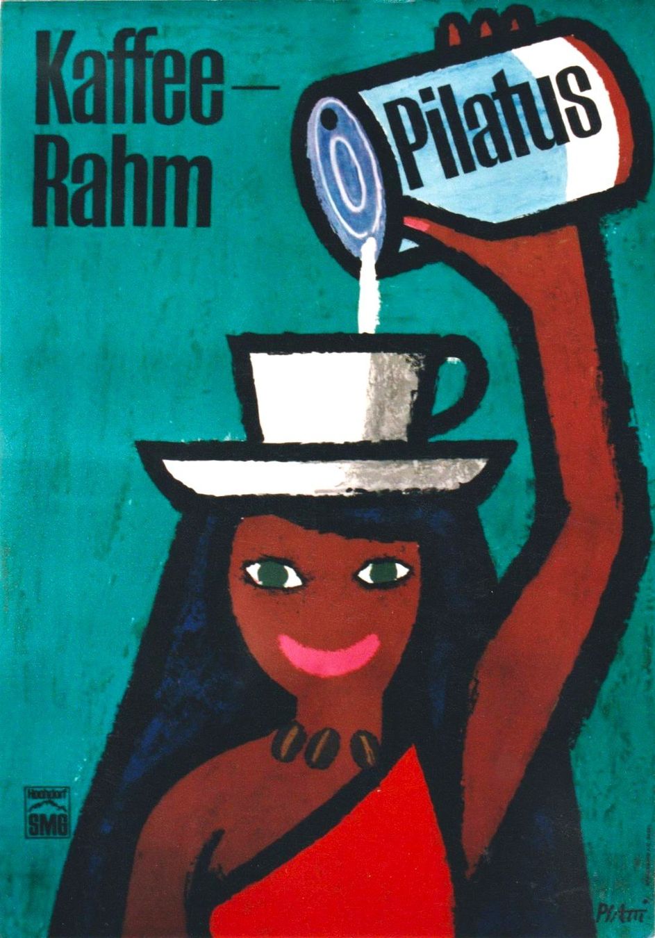 PILATUS - KAFFEE RAHM 1959 - Original Plakat (Gebraucht) in Blonay für ...