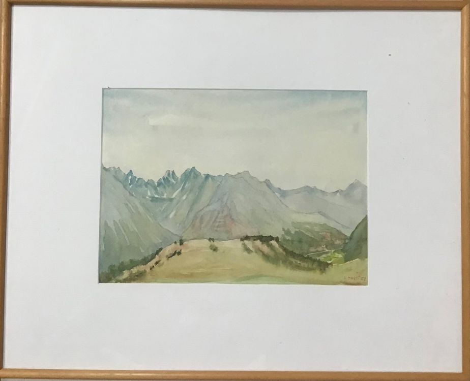 Berglandschaft Aquarell Signiert | Kaufen auf Ricardo