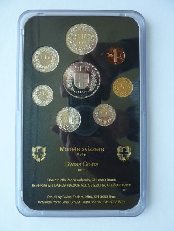 CH-Münzsatz 1991 stgl. Fr. 100.-- (Neu und originalverpackt) in Zürich für CHF 100 – mit ...