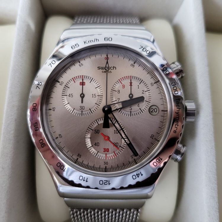 Montre Swatch SILVERISH YVS405G, chronographe, tachymètre (Neu (gemäss ...