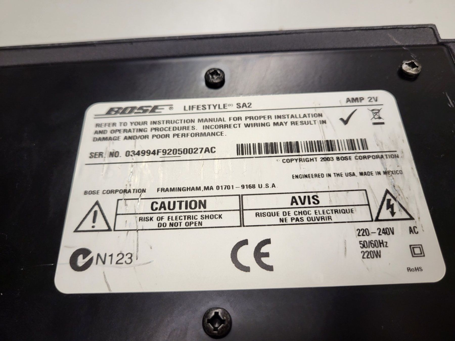 Amplificateur BOSE LIFESTYLE SA2 (Gebraucht) in Sion für CHF 50 – mit ...