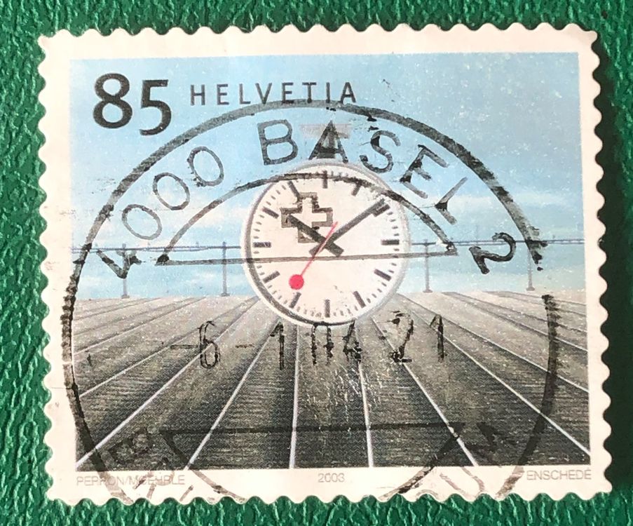 Nr.1108 mit VollStempel Bahnhofuhr Basel (Gebraucht) in Aarau für CHF 0.25 – mit Lieferung auf ...