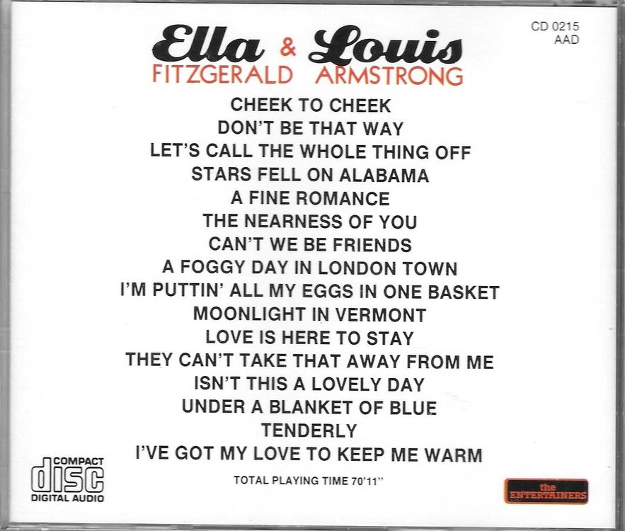 ELLA & LOUIS - CHEEK TO CHEEK (D'occasion) à Bex pour CHF 2 – avec ...