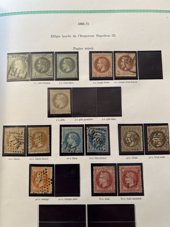 15 timbres oblitérés France 1863 selon photos (D'occasion) à Charmey ...