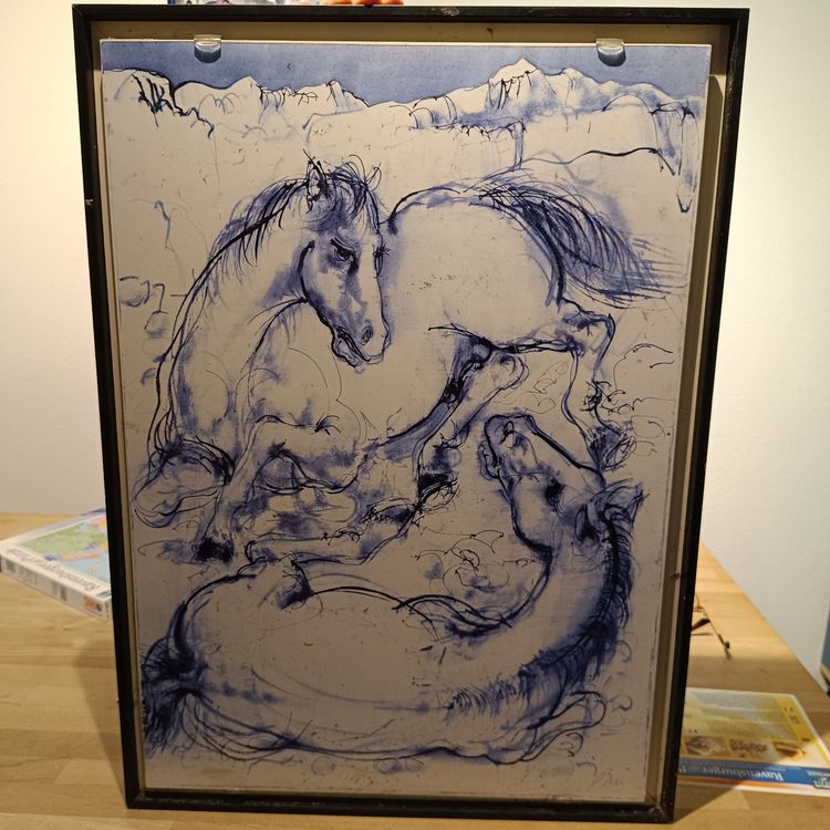 Hans Erni Bild Nr. 679, Rastendes Pferdepaar (Gebraucht) in Münchenbuchsee für CHF 50 – nur ...