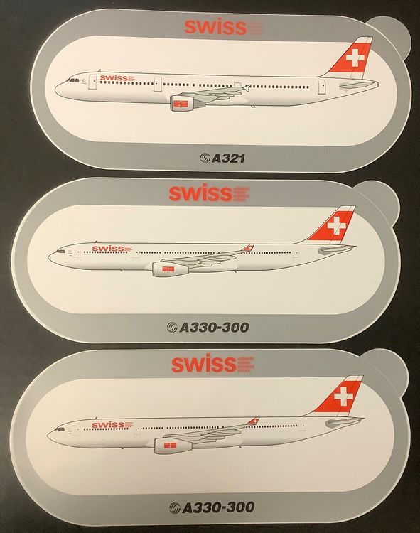 SWISS, SWISSAIR ORIGINAL AUFKLEBER, 3 STÜCK (Neu (gemäss Beschreibung ...