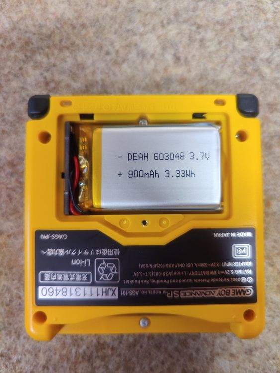 GBA SP Batterie / Akku Mod 900 mAh makho / Nintendo Gameboy (Neu ...