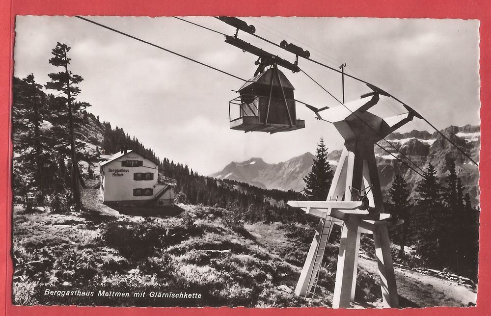 Gasthaus Mettmen mit Seilbahn - ob Schwanden - ca. 1950 (Gebraucht) in Fislisbach für CHF 4 ...