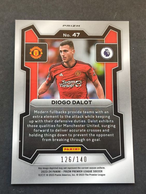 Diogo Dalot /140 Pink Mosaic Prizm 23-24 Manchester United (Gebraucht ...