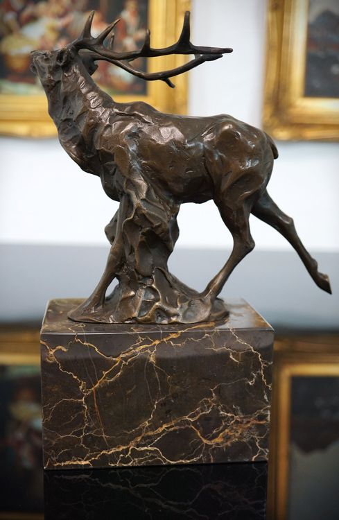 BRONZE SKULPTUR FIGUR HIRSCH JAGD JÄGER #Landhaus #Förster (Gebraucht) in Vettweiß für CHF 68 ...