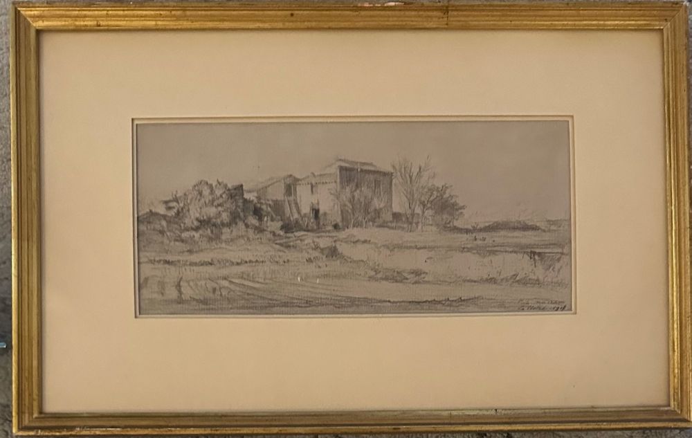 Antike Landschafts Zeichnung Unl.Sig | Kaufen auf Ricardo