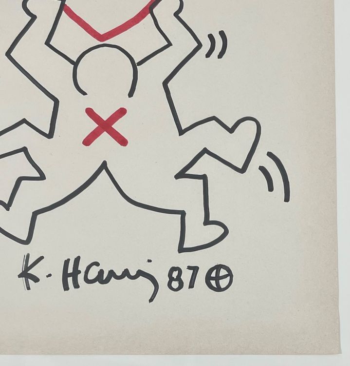 Keith Haring (1958-1990) Filzstift Zeichnung mit Zertifikat | Kaufen ...