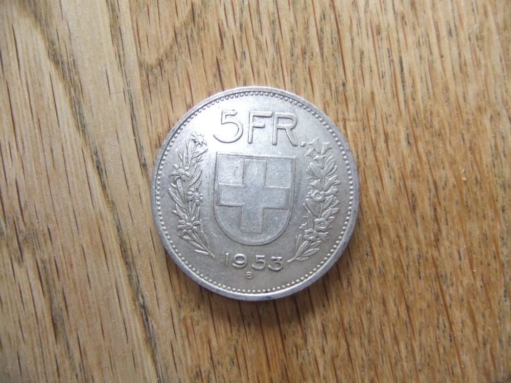 5 Franken Silber Münze Schweiz 1953 (Gebraucht) in St. Niklaus VS für CHF 10 – mit Lieferung auf ...