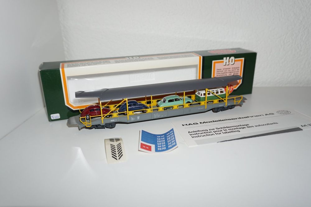 HAG 371 - BLS Autoverladewagen mit 4 Autos H0/DC (Gebraucht) in Matten ...