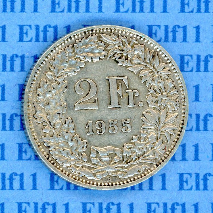 CHF___2.00 1955 -vz 2 Franken (Gebraucht) in Widnau für CHF 10 – mit Lieferung auf Ricardo kaufen