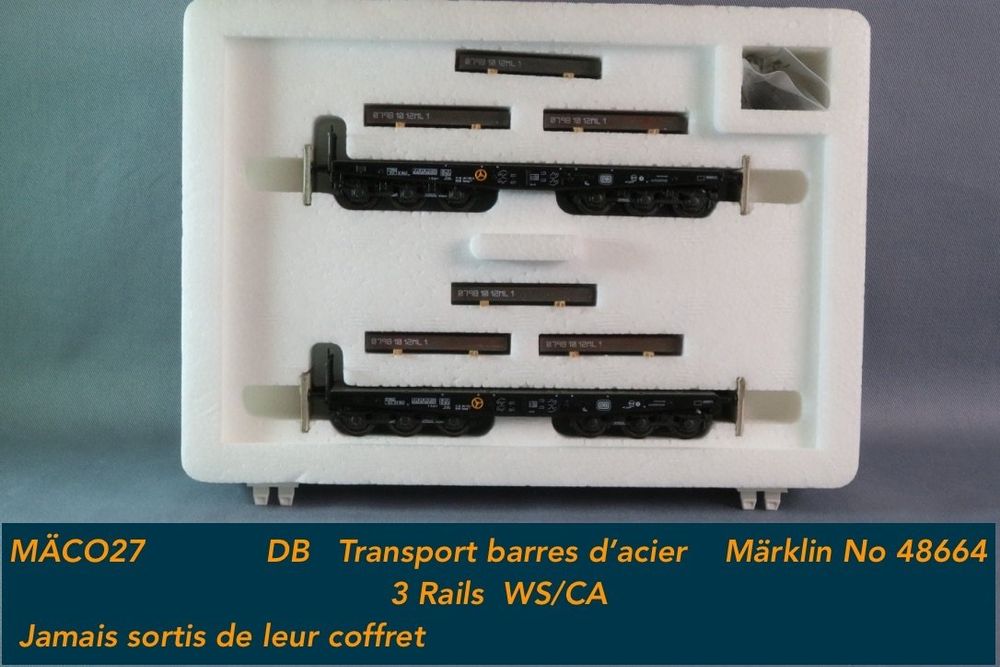 MÄCO27 DB 2 wagons transport acier Märklin No 48664 (Neu (gemäss ...