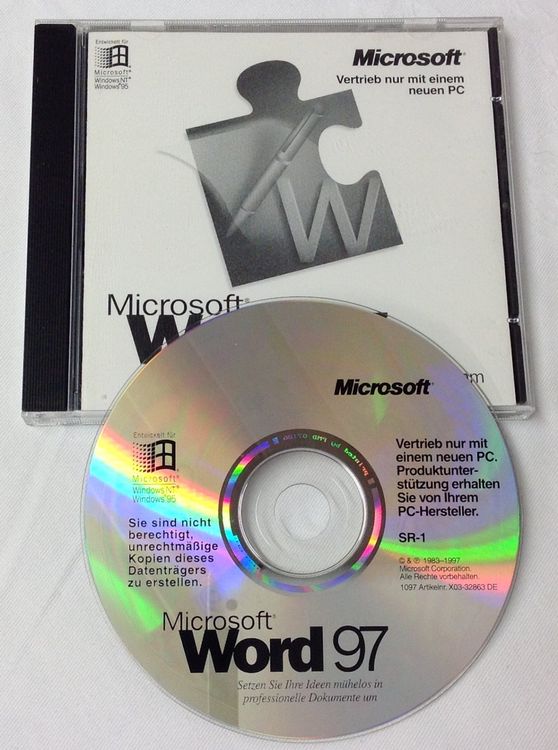 Microsoft X03-32863 Word 97 SR-1 OEM deutsch CD original (Gebraucht) in ...