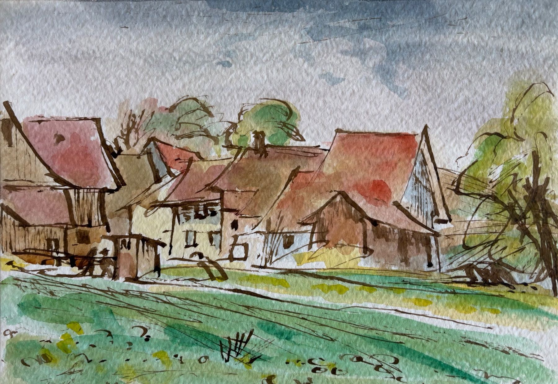 Hans Wullschleger (1913-1987), Aquarell, Expressiv, 1979 (Gebraucht) in ...
