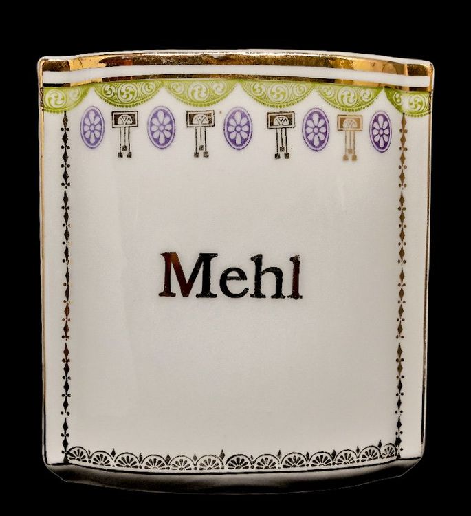 Jugendstil Art Deco Wand Mehl Vorratsdose pot à farine mural (D ...