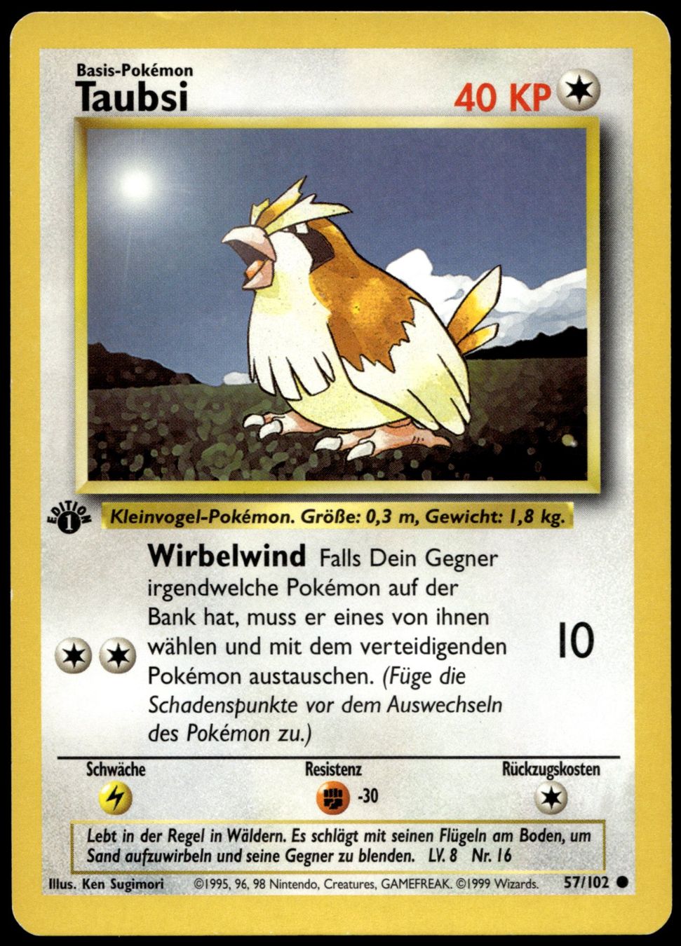 Taubsi 57/102 Pokémon Base Set 1.Edition ab 1.- (Gebraucht) in Uster ...