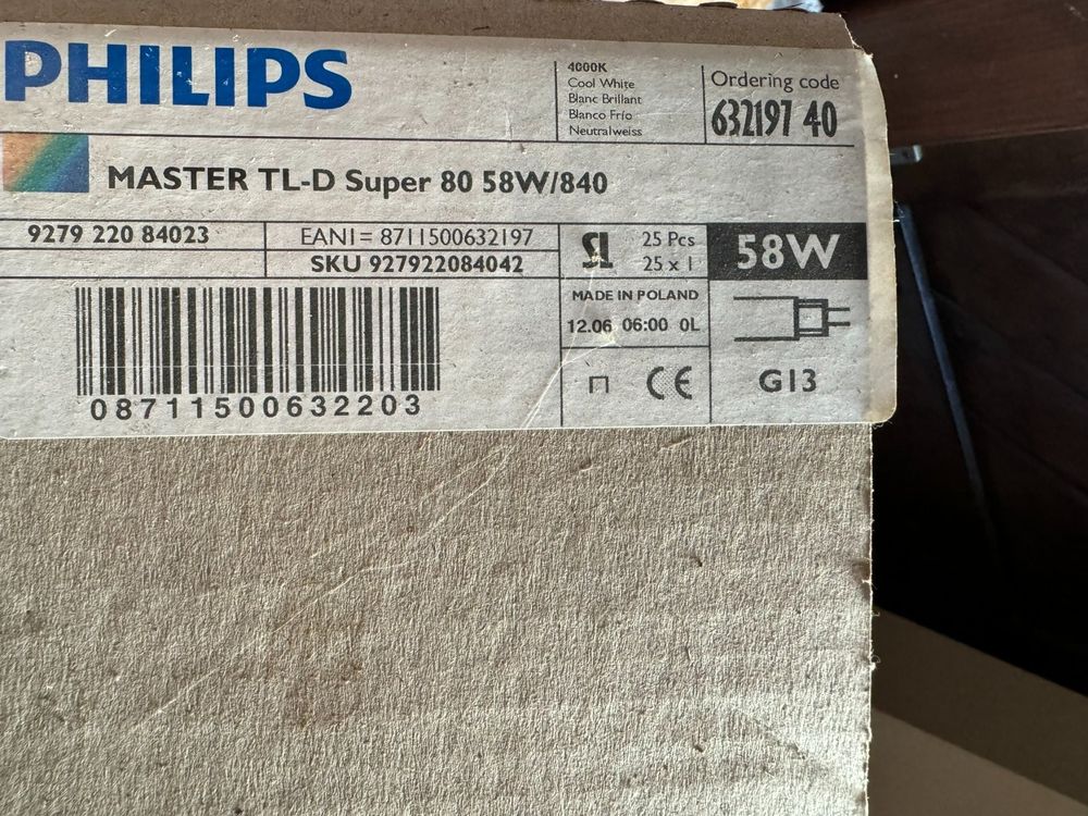 Philips MASTER TL-D Super 80 58W - 840 Kaltweiß. NEU! (Neu und ...