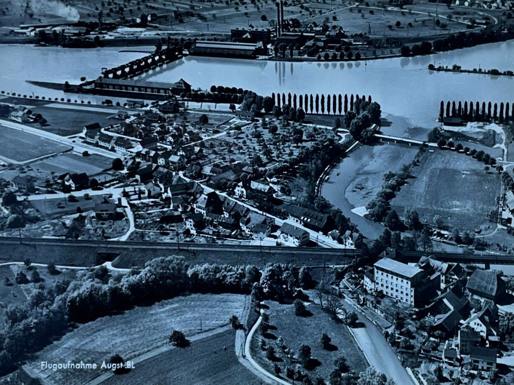 Augst BL Flugaufnahme Rhein Kraftwerk Postkarte Basel-Land (Neu (gemäss ...