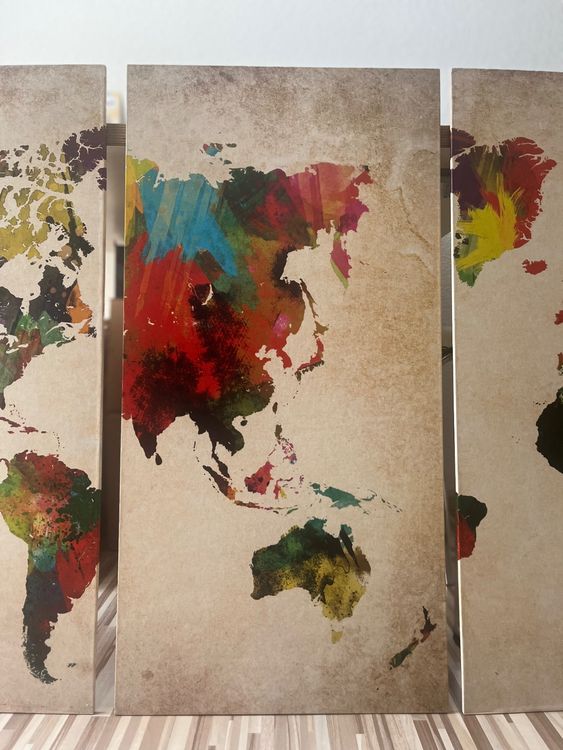 3-teiliges Weltkarten Bild | Kaufen auf Ricardo