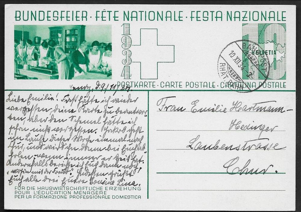 1934 BILD BF-Karte 59d o BAHNPOST RHÄT. BAHN sauber ab 1.- | Kaufen auf ...