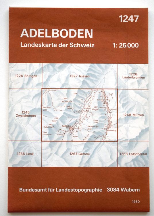 Landkarte Adelboden 1:25'000 Landeskarte der Schweiz 1247 | Kaufen auf Ricardo