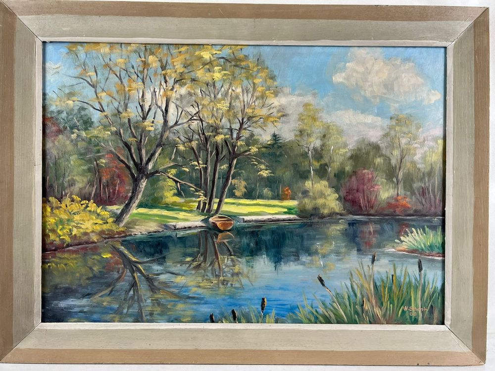 Tolle Aussicht auf Wasserlauf signiert. | Kaufen auf Ricardo