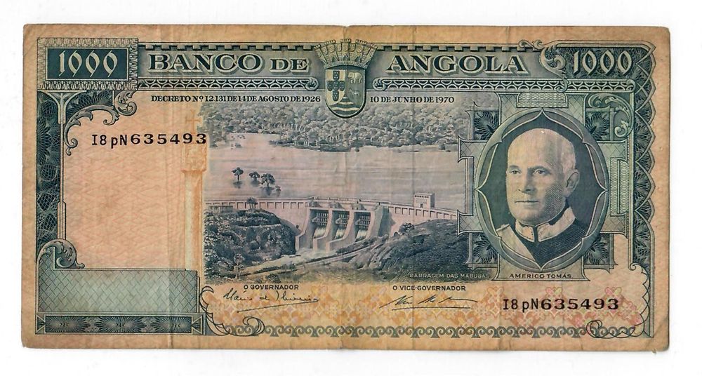 Seltene Banknote Angola, 1000 Escudos (Gebraucht) in Landquart für CHF ...