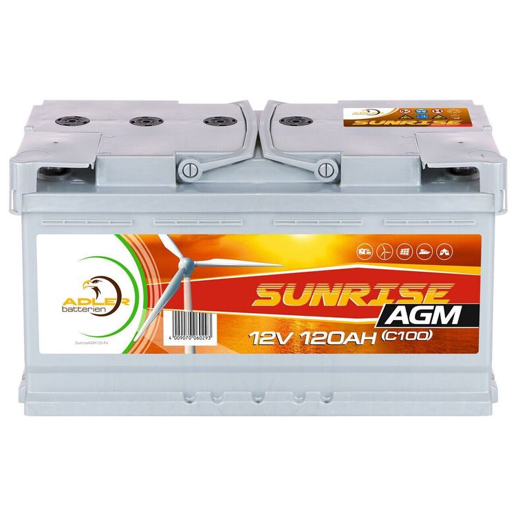 AGM Solar Akku 12V 120Ah SUNRISE (Neu und originalverpackt) in ...