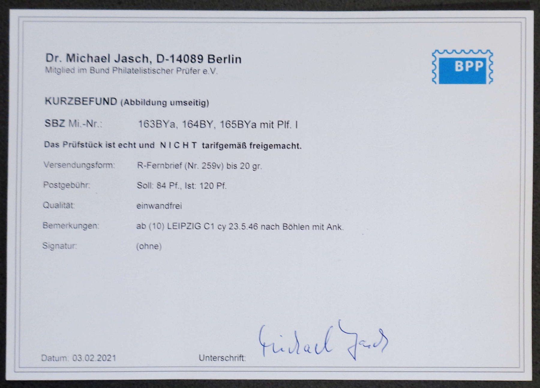 WEST-SACHSEN 1946: Leipziger Messe, 3 Geschnittene, R-Brief (Gebraucht ...