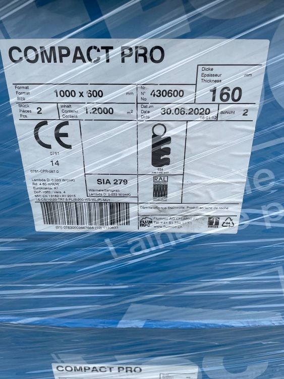 Dämmung Flumroc compact Pro 160 (Neu und originalverpackt) in ...